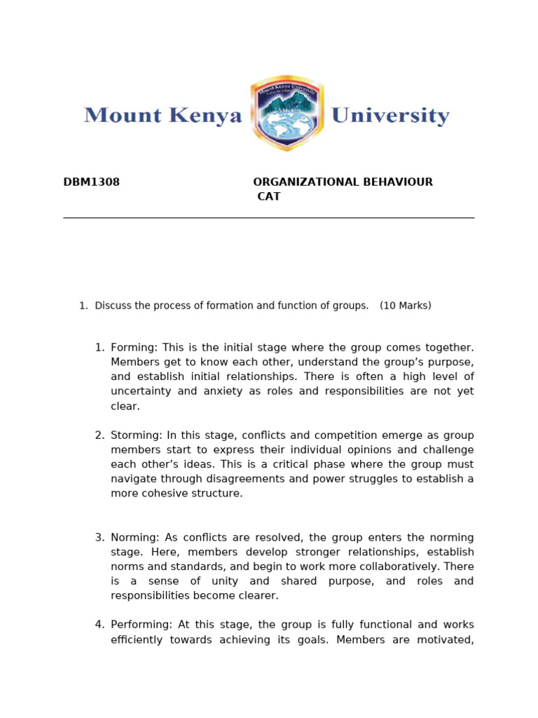 DBM1308 Organizational Behaviour Cat | PDF | Diversity (Business ...