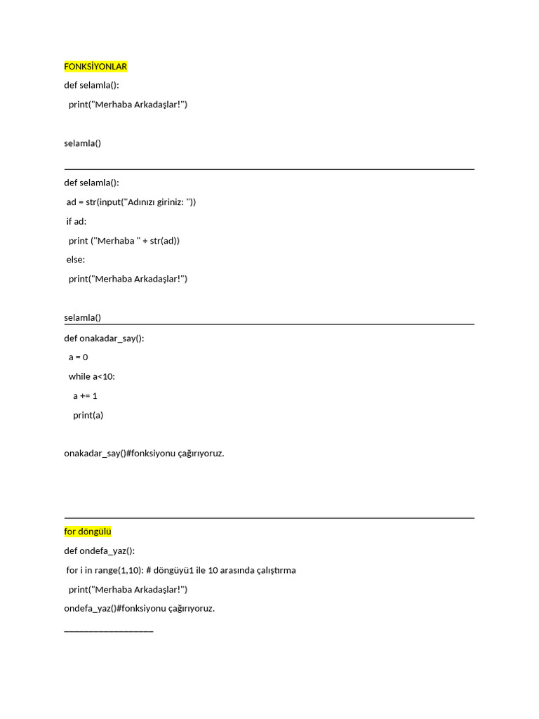 Fonksiyonlar | PDF Fonksiyonlar | PDF