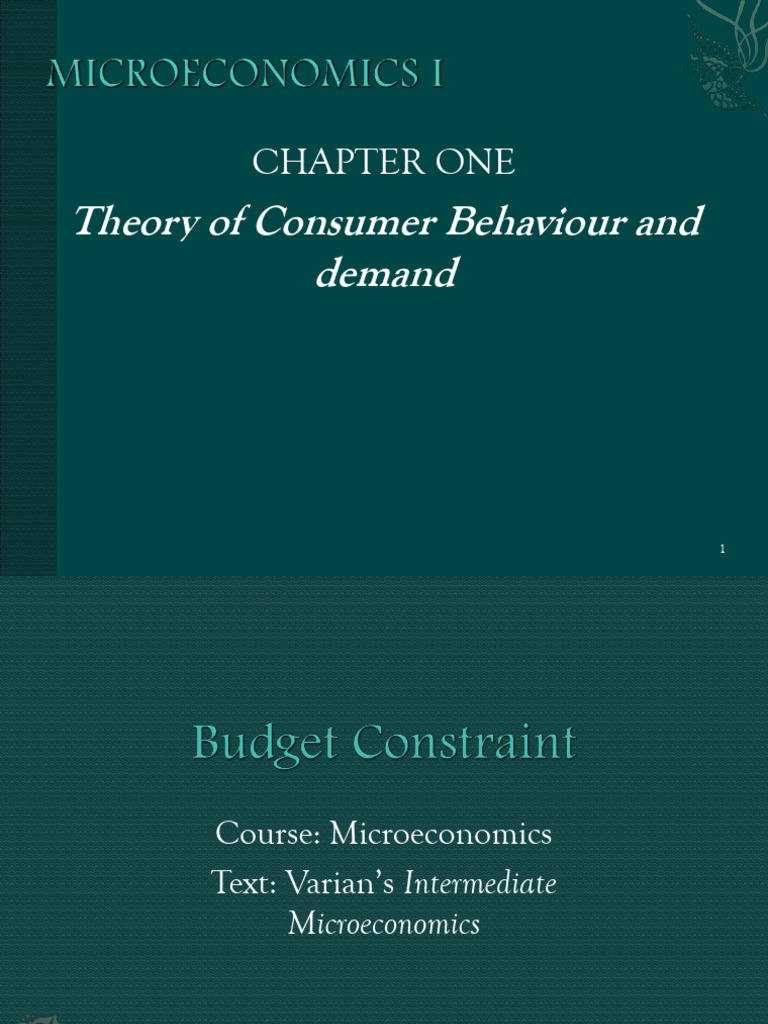 Microeconomics Chapter One | PDF | Utility | Microeconomics