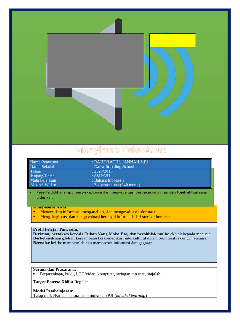 Modul Ajar BINDO Kls 7 Bab 7 Teks Surat | PDF | Karier & Perkembangan