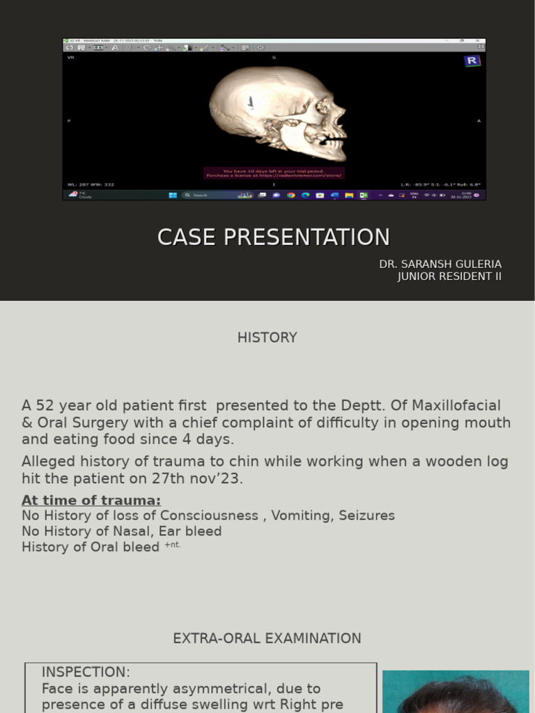 Mandibular Fracture Post Trauma | PDF | Surgical Specialties | Human ...