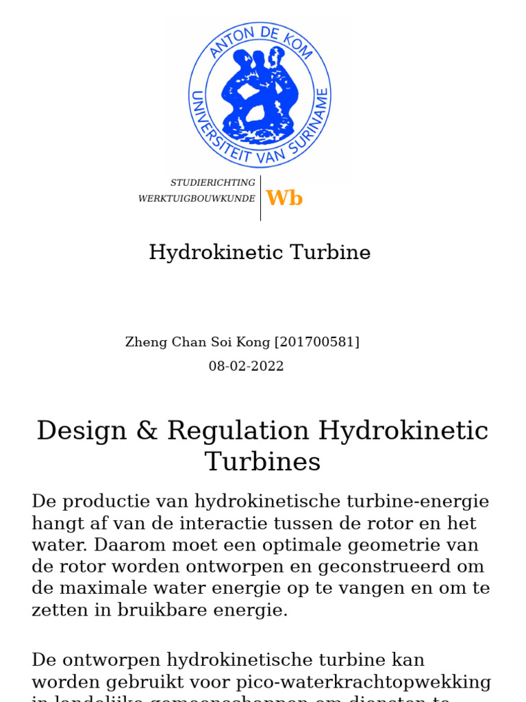 Hydrokinetic Turbine Updated | PDF