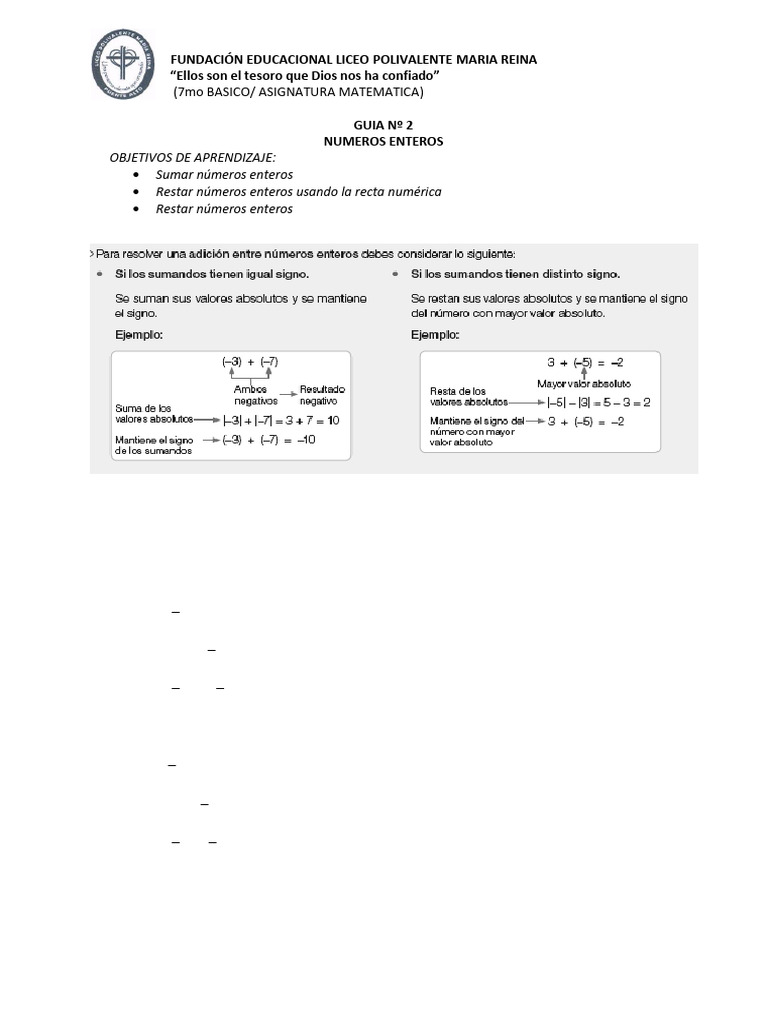 Guia 2 7mo Basico Matematica | PDF