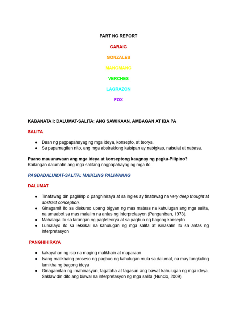 Dalumat - Kabanata 1 - 091124 | PDF