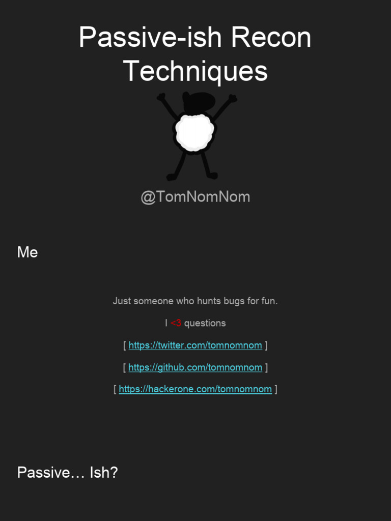 Passive Recon Techniques for Bug Hunting | PDF