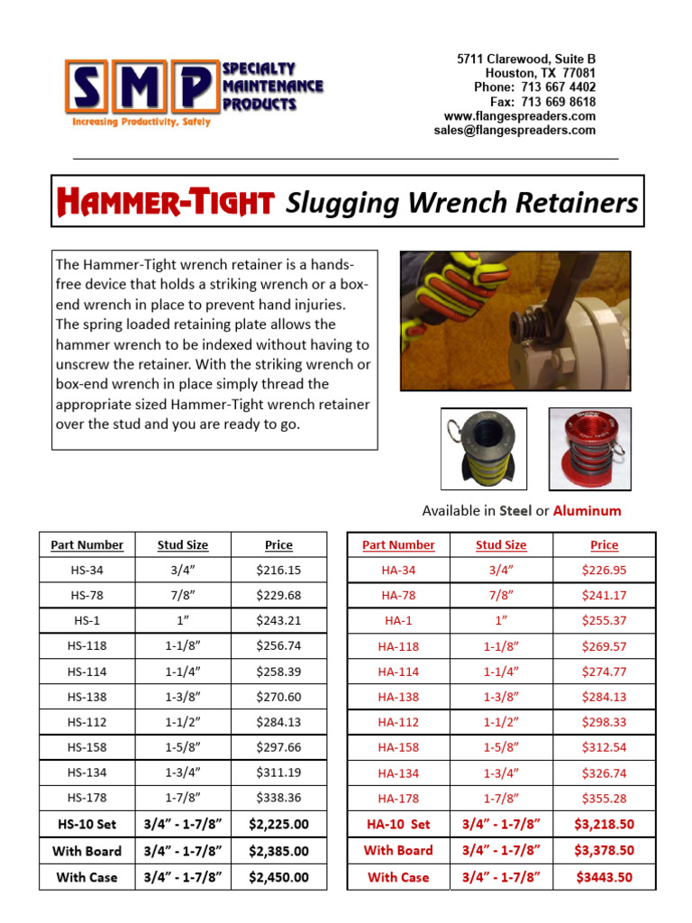 SMP Wrench Retainers | PDF