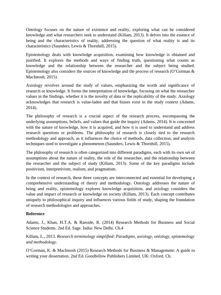 Ontology Focuses On The Nature of Existence and Reality | PDF ...