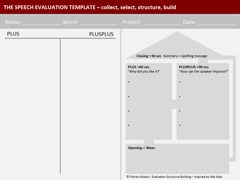 Speech Evaluation Template Guide | PDF