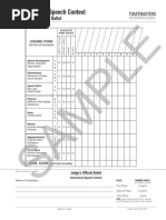International Speech Contest: Judge's Guide and Ballot | PDF | Public ...