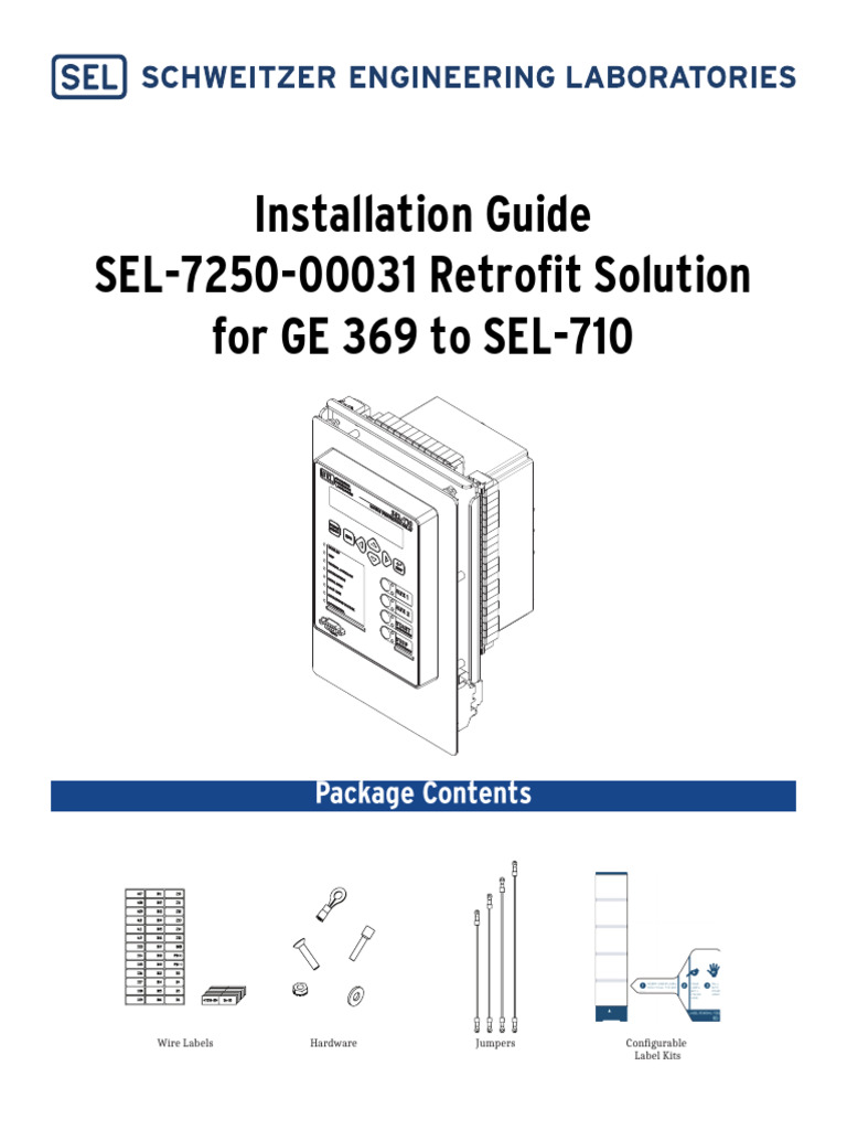 Installation Guide SEL-7250-00031 Retrofit Solution For GE 369 To SEL ...