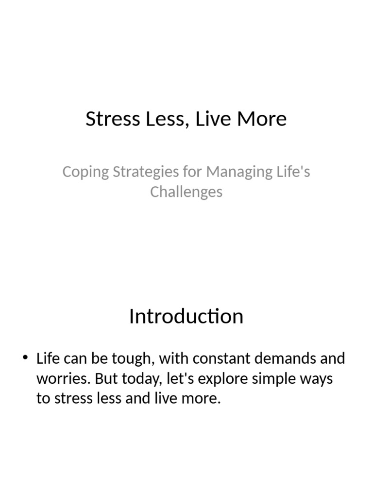 Stress Management Strategies for Life | PDF | Lifestyle