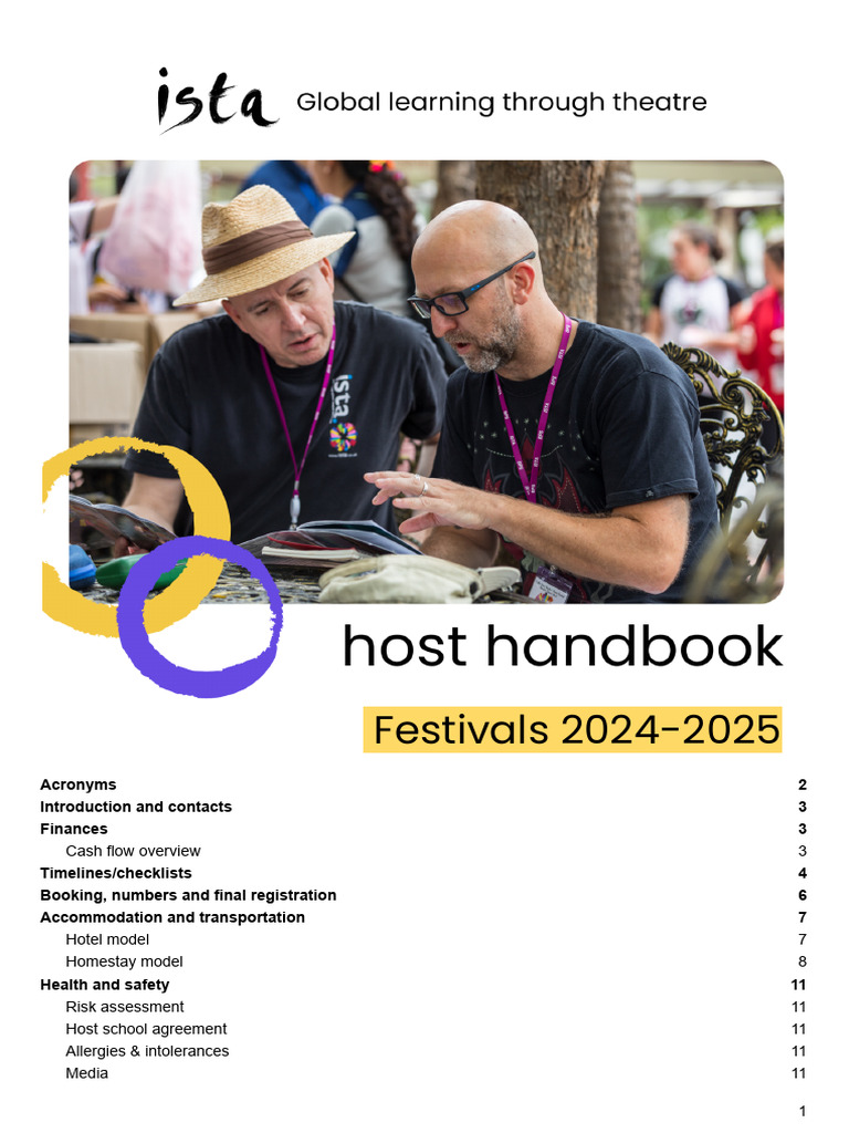 Host School Handbook For Festivals 2024-2025 | PDF | Fee | Hotel