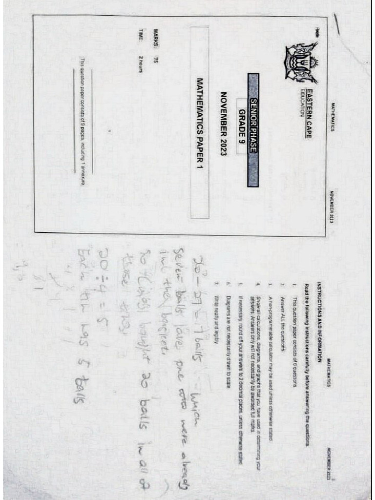 Term 4 Math Examination Paper | PDF