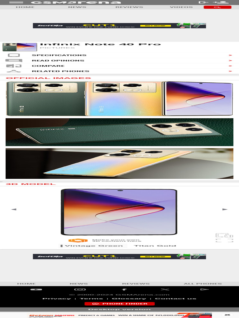 Infinix Note 40 Pro Official Images | PDF