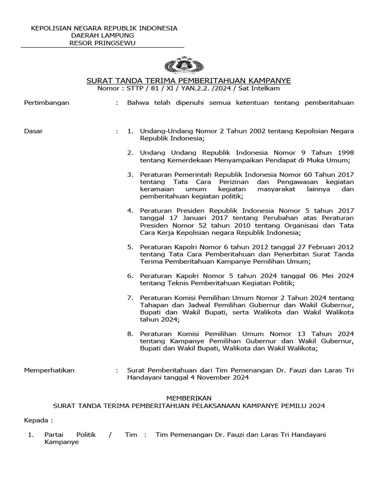 STTP Fauzi - Laras | PDF