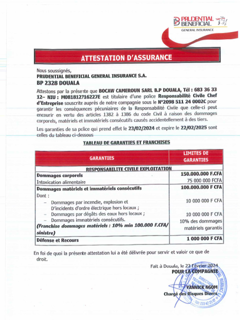 Attestation D Assurance | PDF