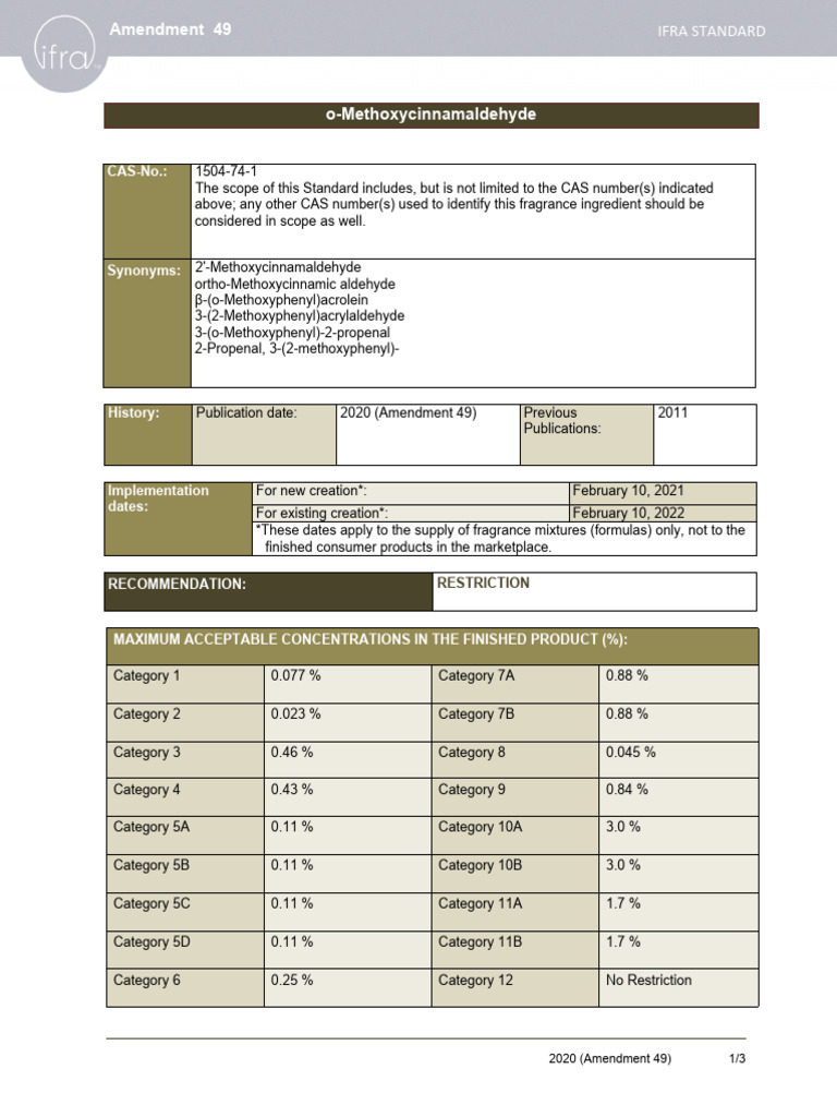 O-Methoxycinnamaldehyde 055 | PDF