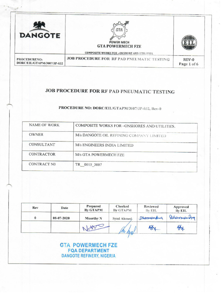 JP-032 For RF Pad Pneumatic Test | PDF