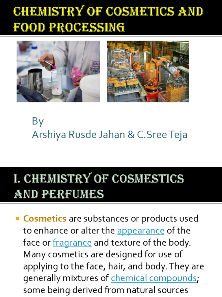 Chemistry of Cosmetics and Food | PDF | Sunscreen | Perfume