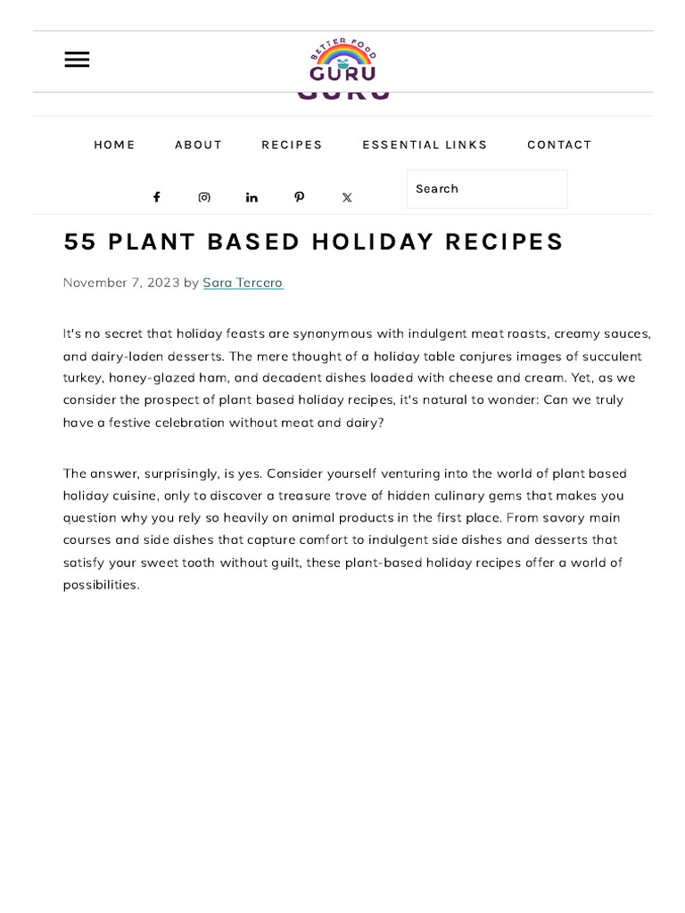 55 Plant Based Holiday Recipes - BetterFoodGuru | PDF | Cheesecake ...
