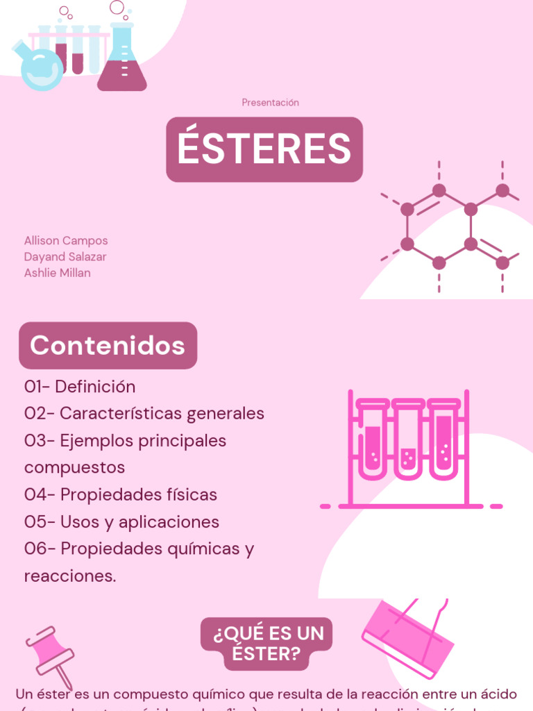 Ésteres: Definición, Propiedades y Usos | PDF | Ester | Ácido