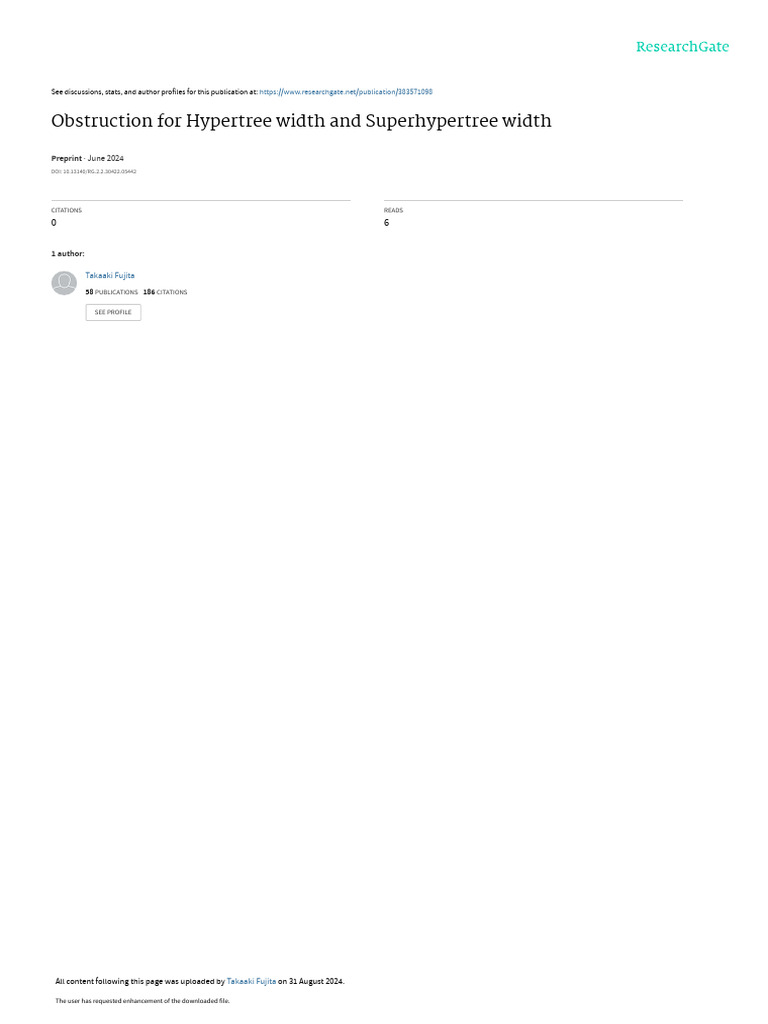 Obstruction For Hypertree Width and Superhypertree Width | PDF ...