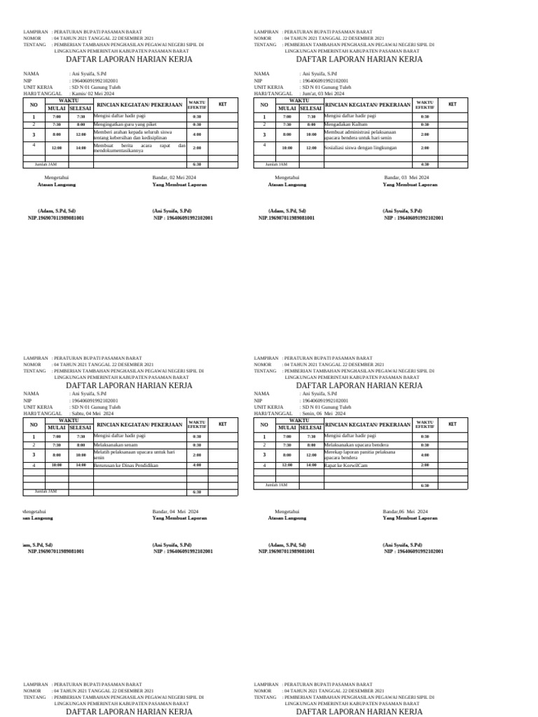 TPP Bulan Mei 2024 Ani Syuifa | PDF