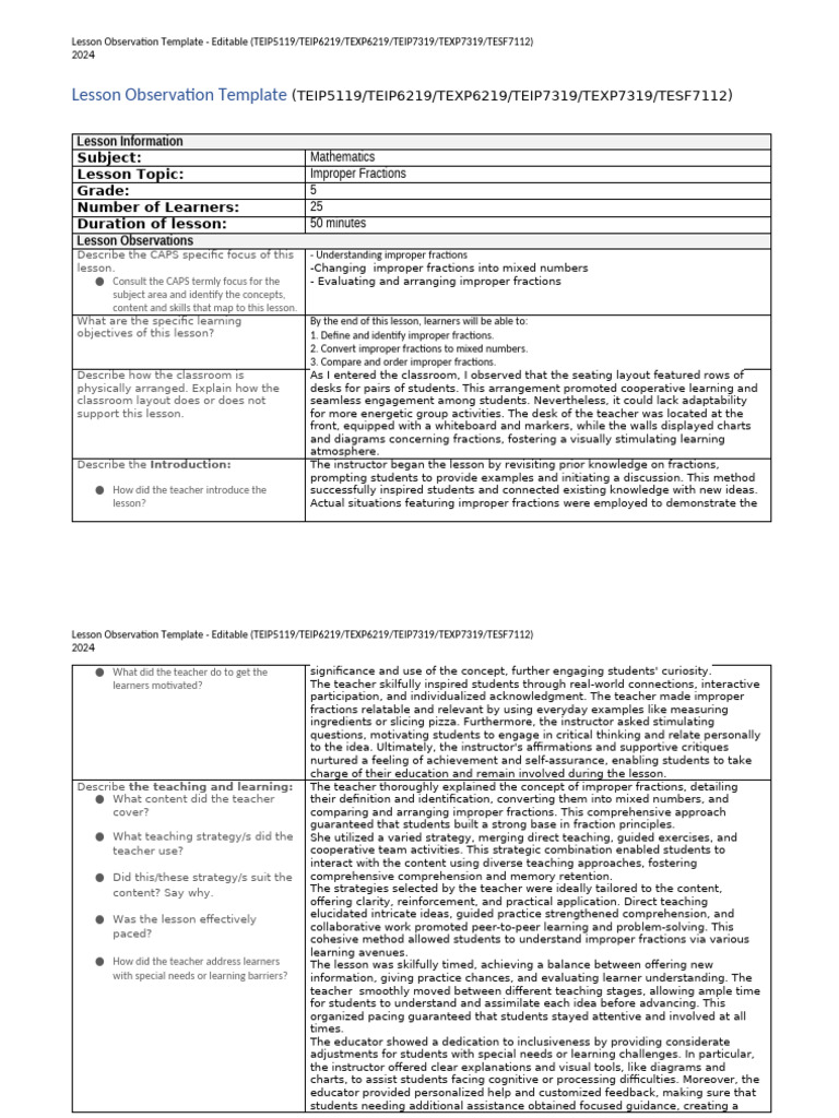 Maths, Specific Observation | PDF | Learning | Teachers