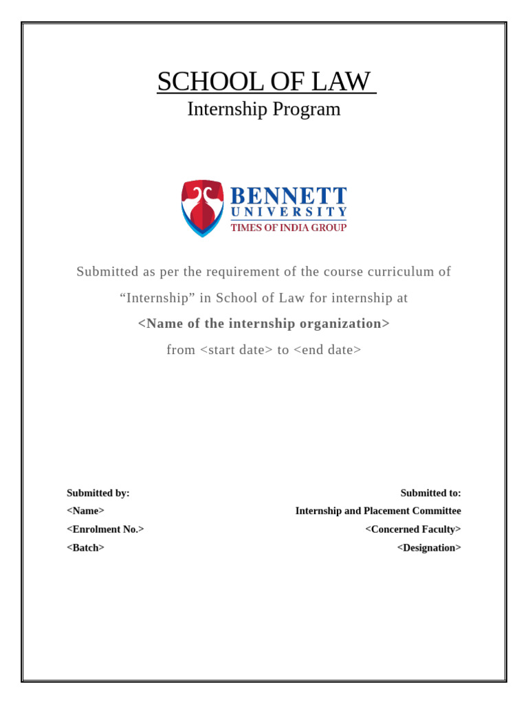 Internship Report - Template | PDF | Cognition