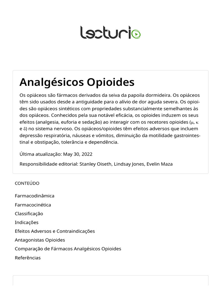 Analgésicos Opioides | PDF | Opioide | Morfina
