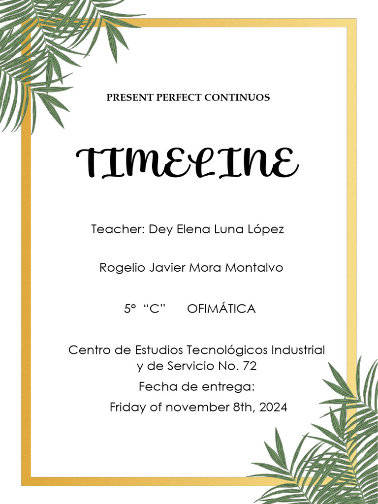 Marco Word Dorado Con Hojas | PDF