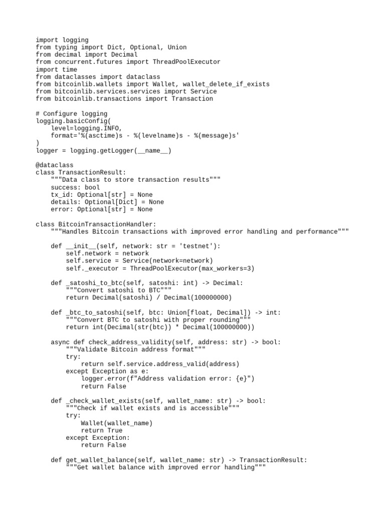 Bitcoin Transection Handler | PDF | Bitcoin | Computing