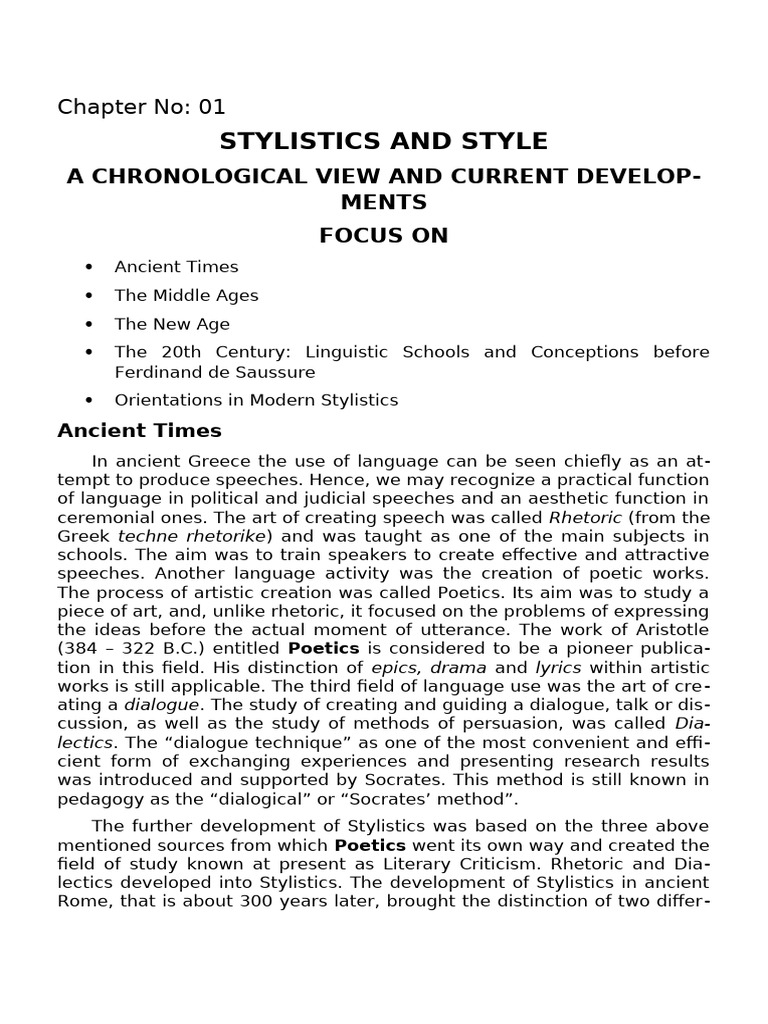 Stylistics | PDF | Linguistics | Analysis