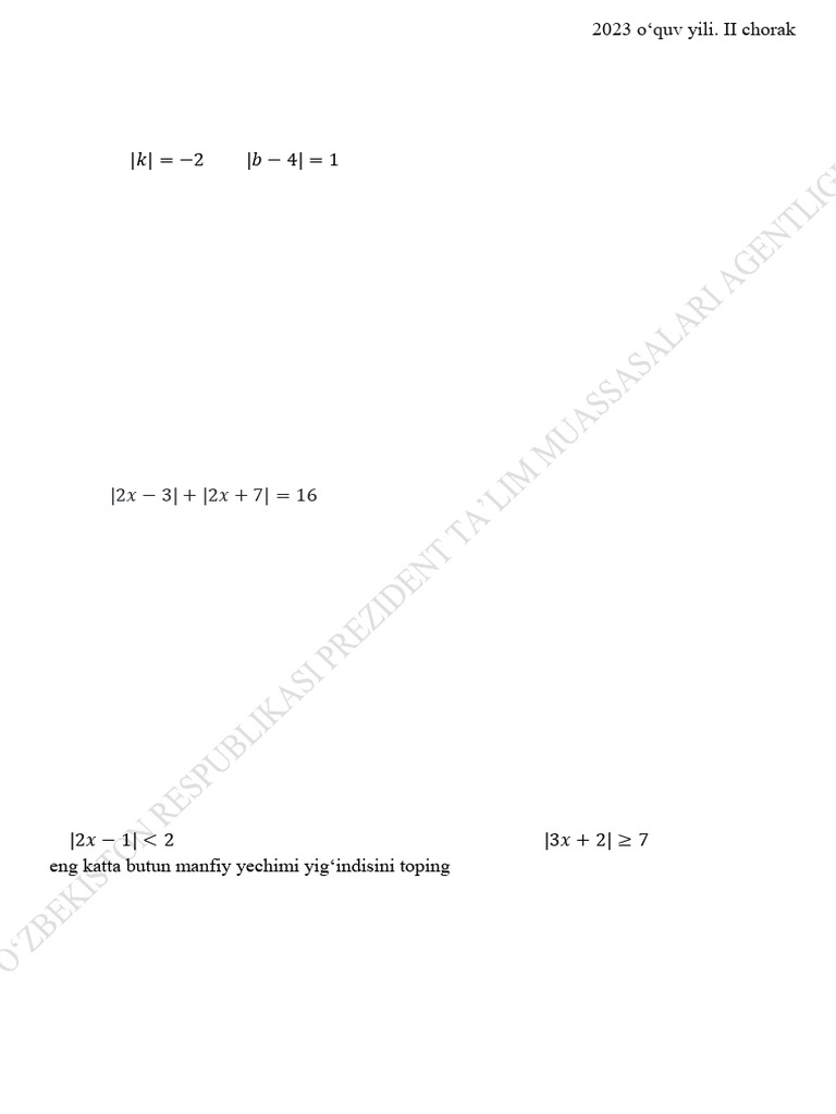 8 Sinf Algebra 4-bsb 3 Variant | PDF