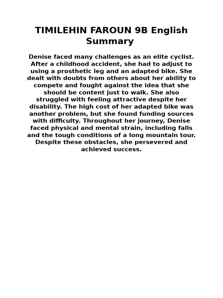 Timilehin Faroun 9b English Summary | PDF