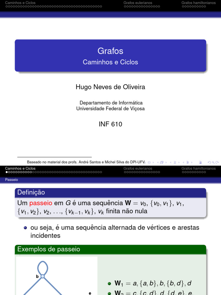 Aula 11 Grafos Caminhos | PDF | Teoria dos Gráficos | Vértice (teoria dos gráficos)