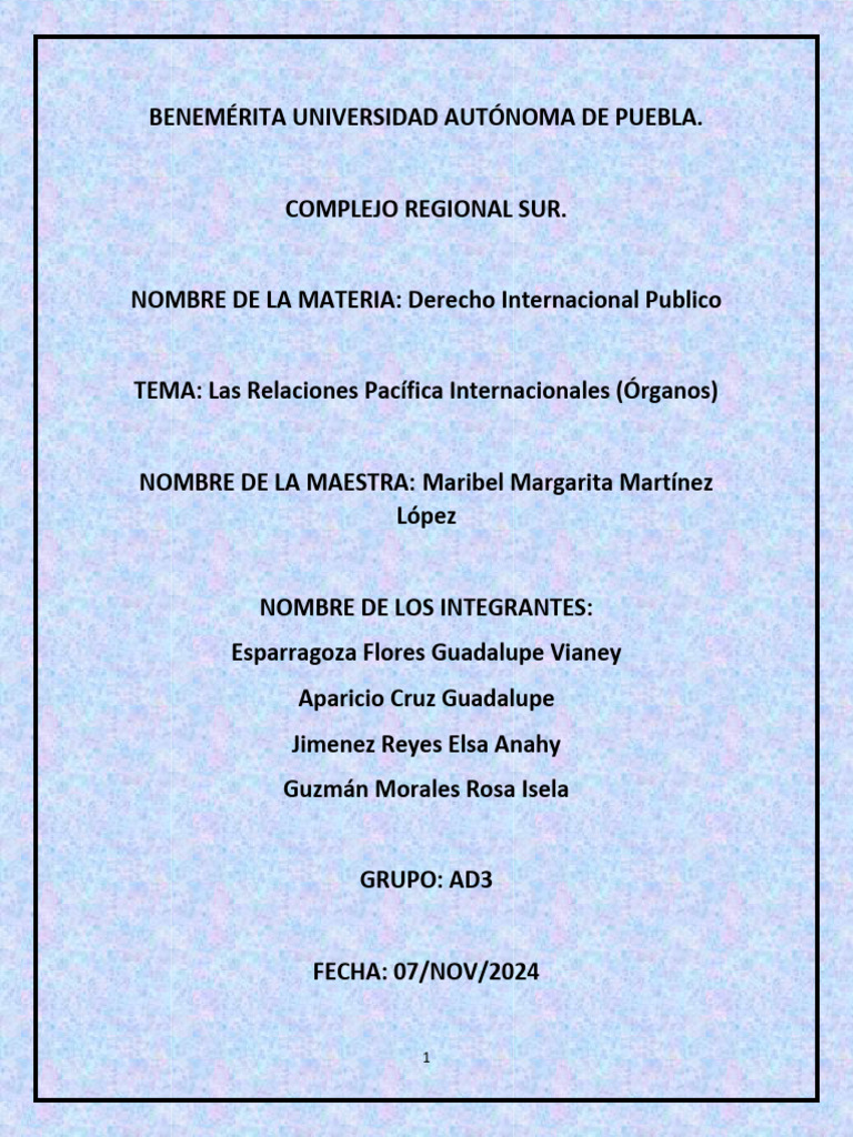 Relaciones Pacíficas Internacionales: Órganos | PDF | Naciones Unidas ...