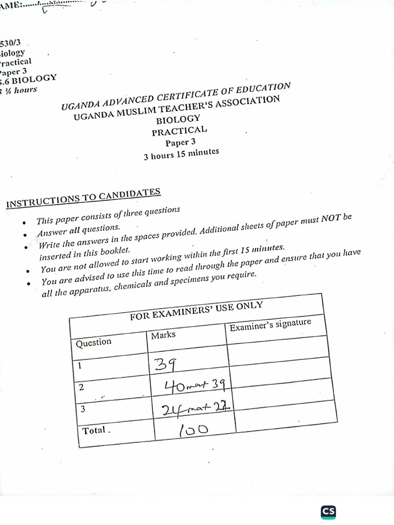 Umta Uace Bio 3 Guide | PDF
