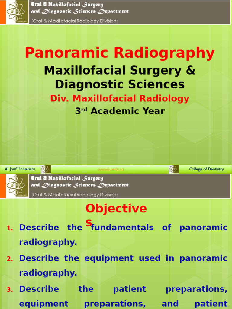 Panoramic Radiography in Dentistry | PDF | Radiography | Human Nose