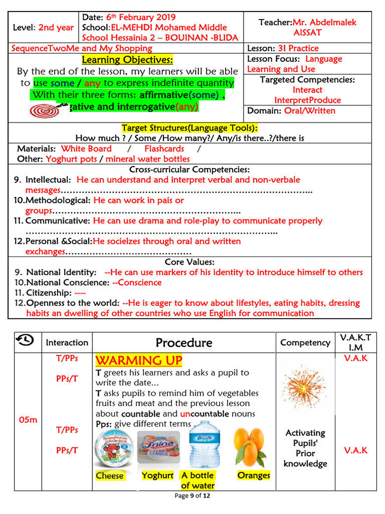 2MS CAPEM LESSON PLAN | PDF | Learning | Human Communication