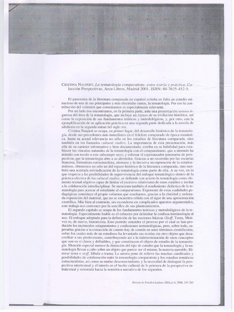 CRISTINA NAUPERT La Tematologia Comparat | PDF