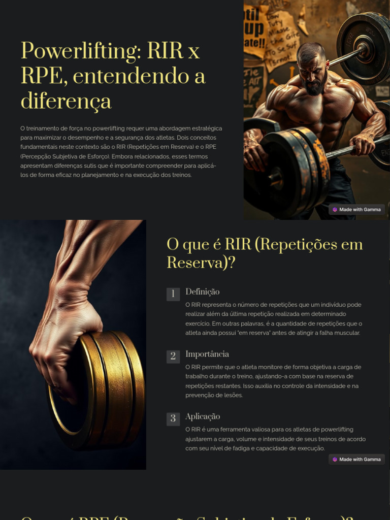 RIR e RPE no Powerlifting: Diferenças e Uso | PDF