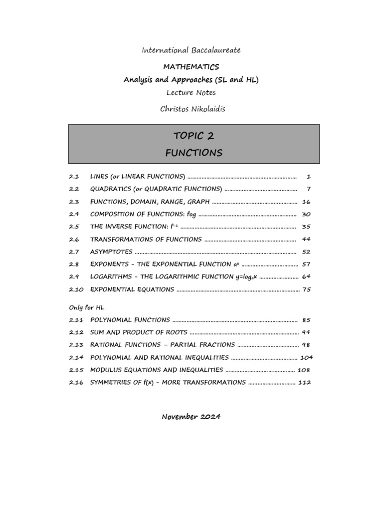 Topic 2. Functions | PDF | Function (Mathematics) | Quadratic Equation