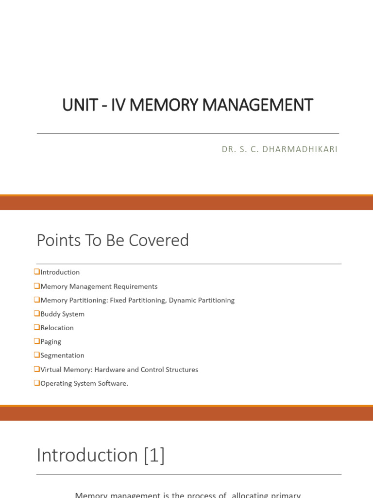 SCD_U_4_MemoryMngmt_SE_12 | PDF | Computer Memory | Computer Architecture