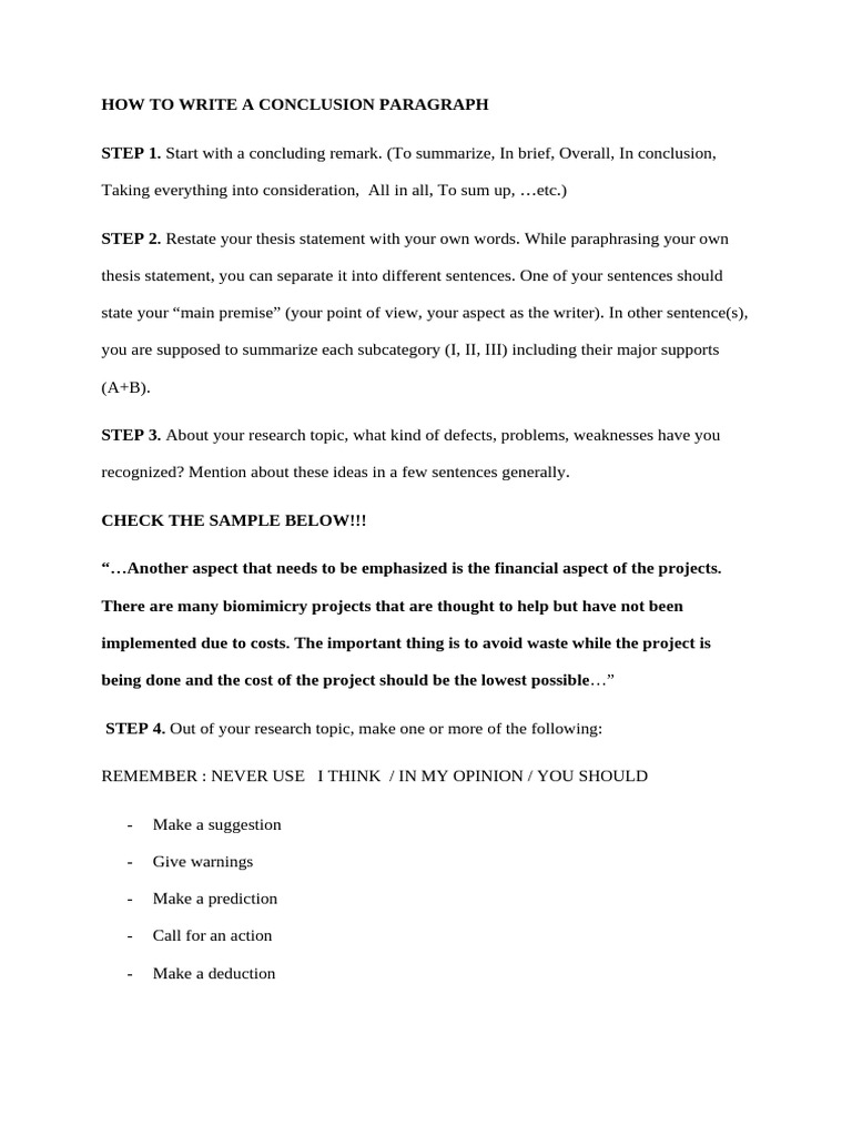 How To Write A Conclusion Paragraph | PDF | Deductive Reasoning | Science
