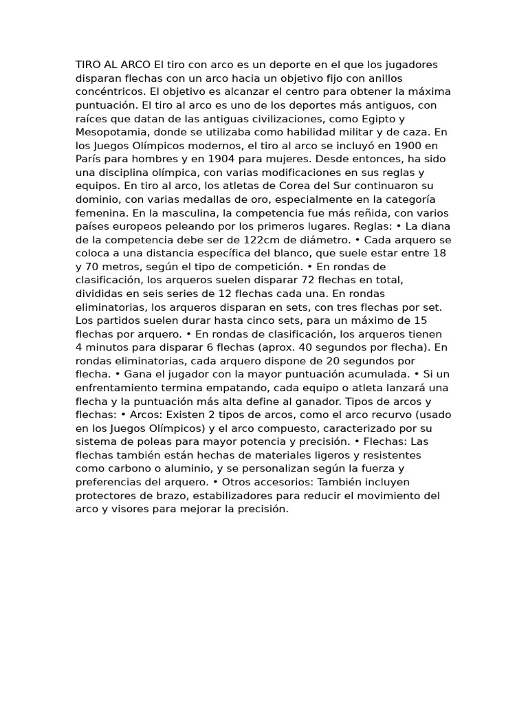 Tiro Al Arco | PDF | Deportes y actividades al aire libre | Hogar ...