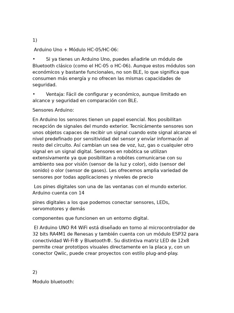Informe | PDF | Bluetooth | Arduino