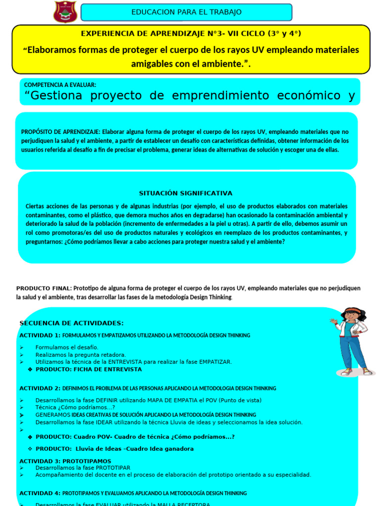 Experiencia de Aprendizaje N°3 Tercero y Cuarto Vii Ciclo | PDF | Contaminación | Aprendizaje