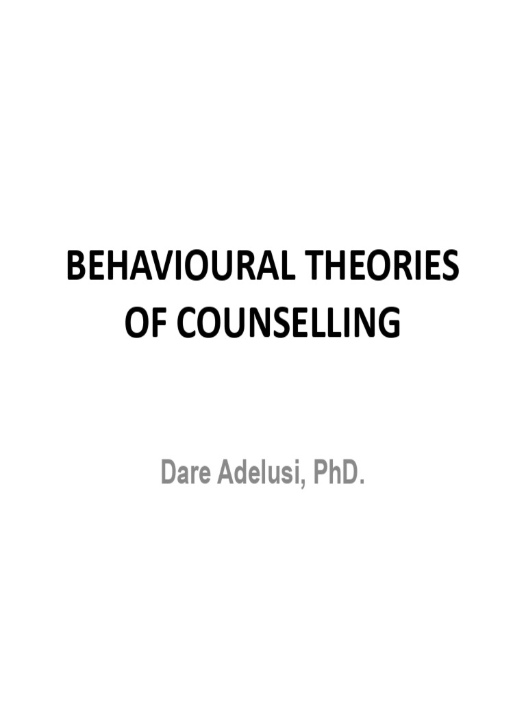 Behavioural Theories | PDF | Behaviour Therapy | Psychotherapy