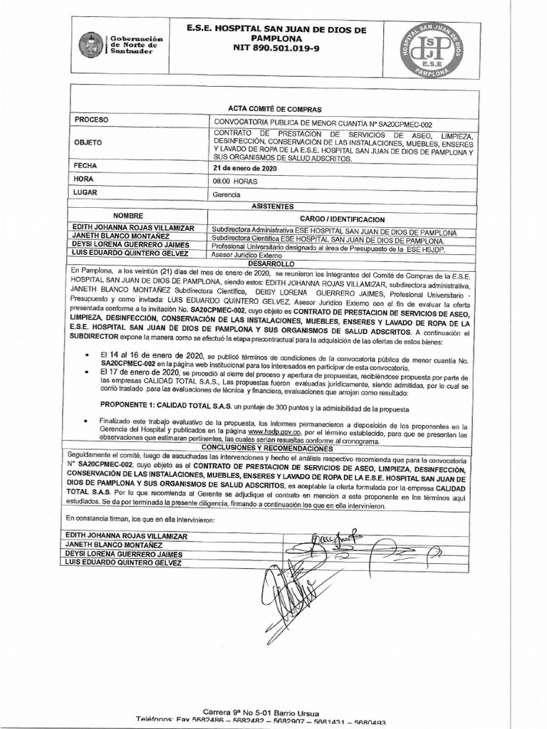 Acta de Comite de Compras 1 | PDF